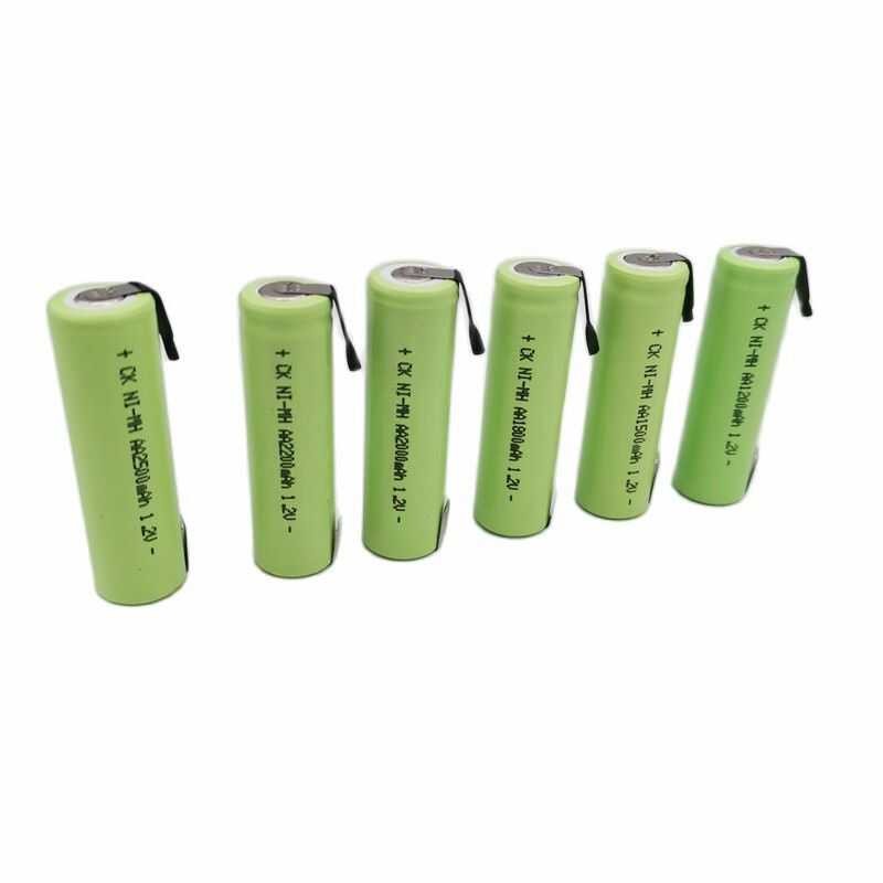 Nimh 2Pcs/Lot Rechargeable Battery Parts AA 1.2V With Solder Leg ...