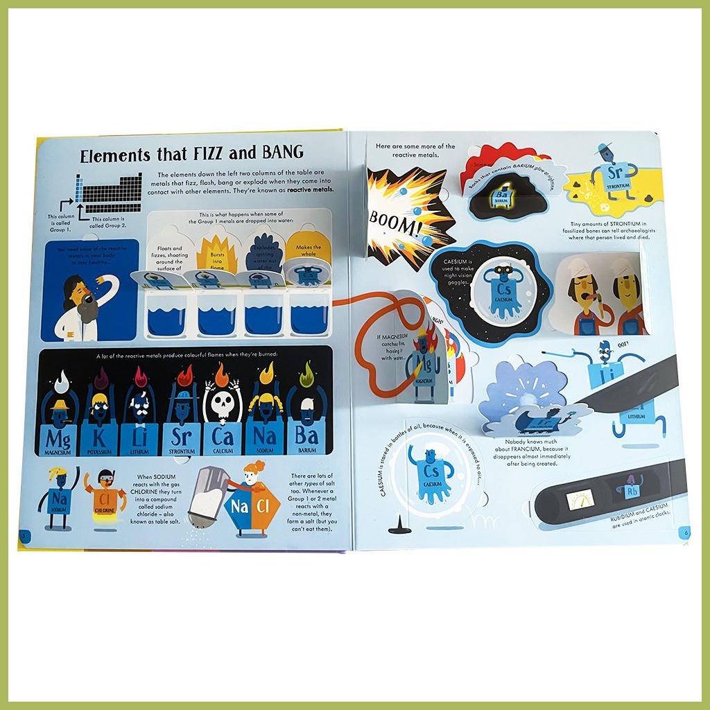 Usborne Lift The Flap Periodic Table 3D Flap Picture Book kid Chemistry ...