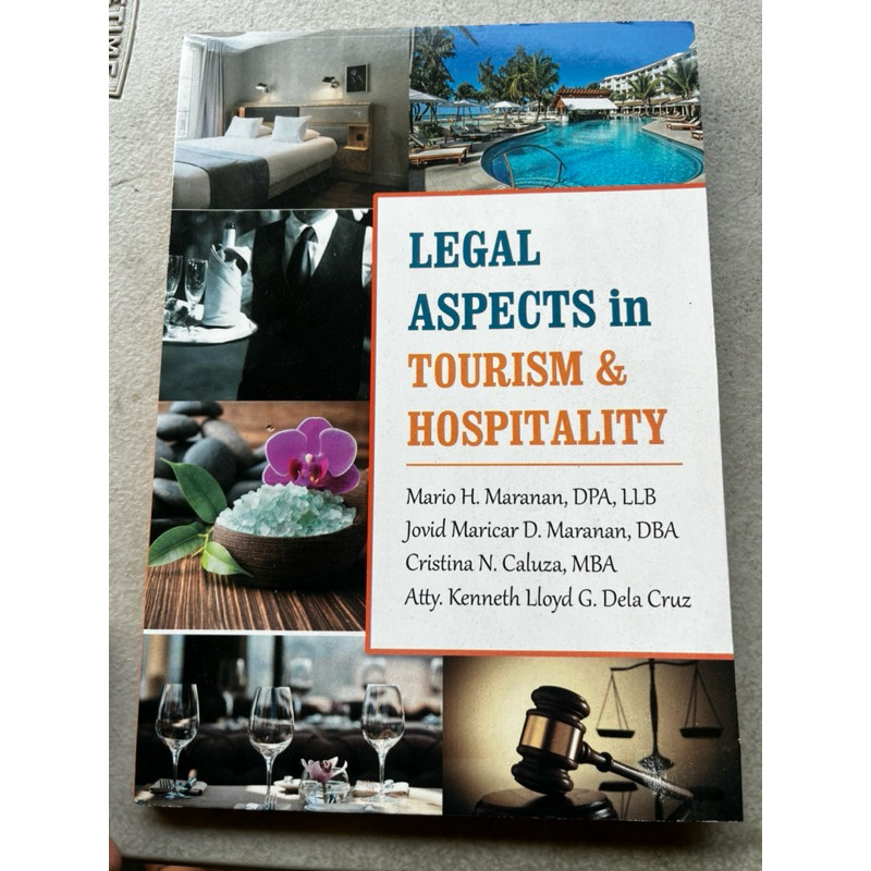 LEGAL ASPECTS in TOURISM & HOSPITALITY Mario H. Maranan | Shopee ...