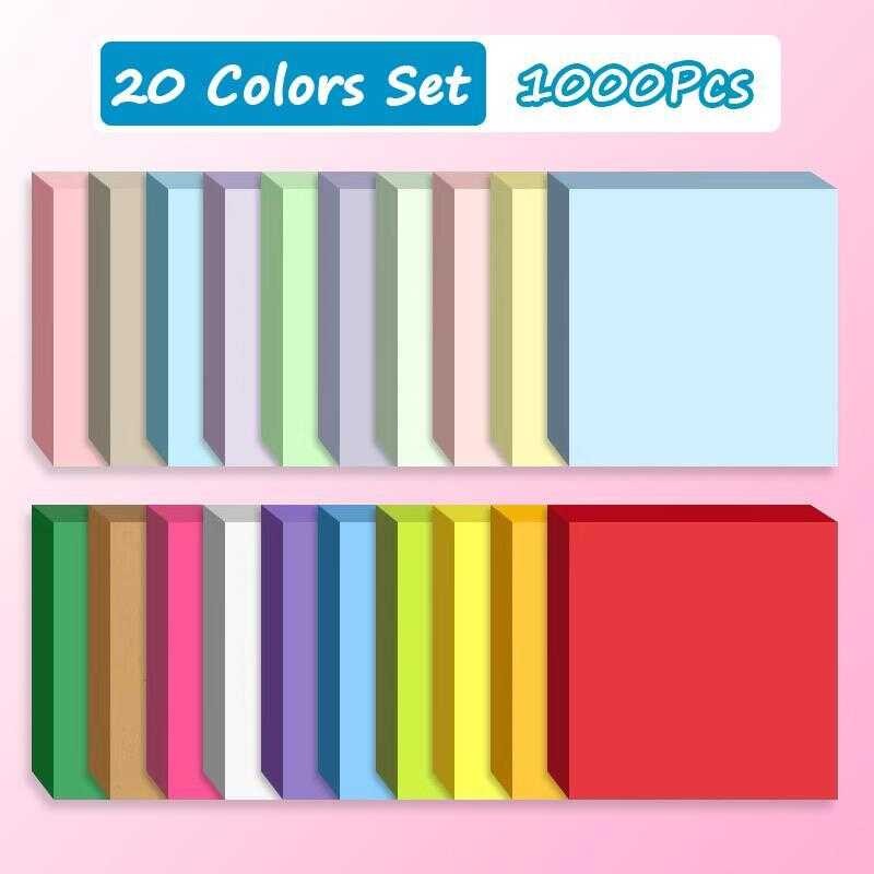 20 Colors Sticky Notes Set - Vertical Surface Pads For Monitor/Wall ...