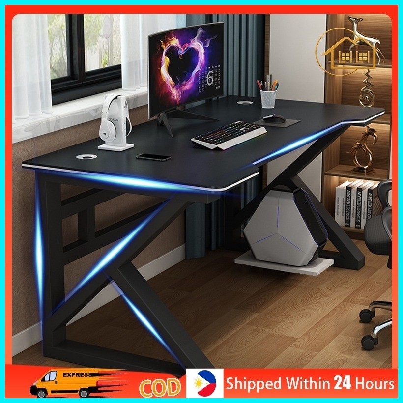 LI|160CM Gaming Table meja belajar Computer Table Office desk Carbon ...