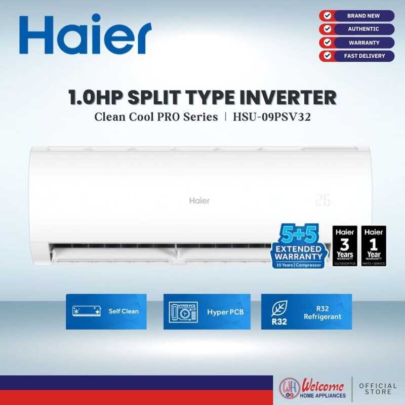 Haier 1.0 HP Cool Pro Inverter Split Type Aircon With Self Clean ...
