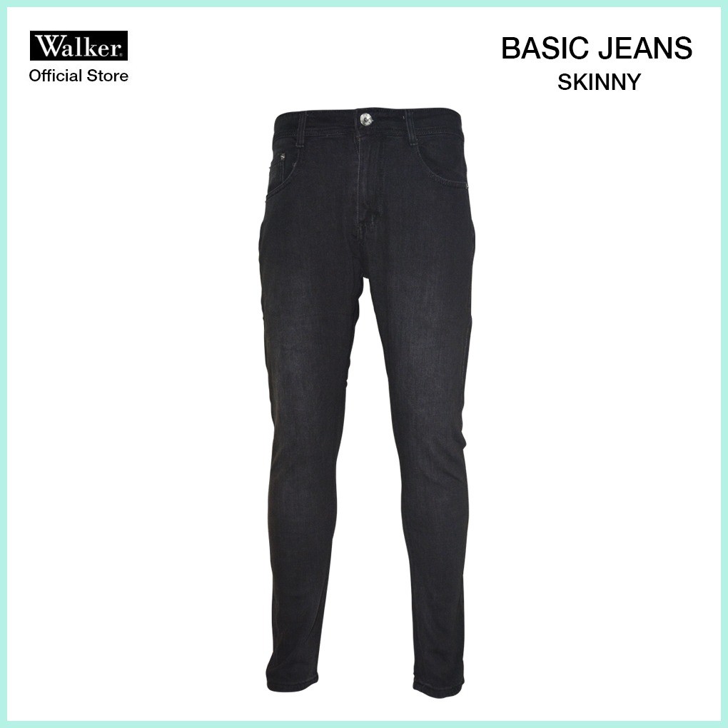 Walker Basic Skinny Fit Denim Fashion Jeans (Faded Black) | Shopee ...