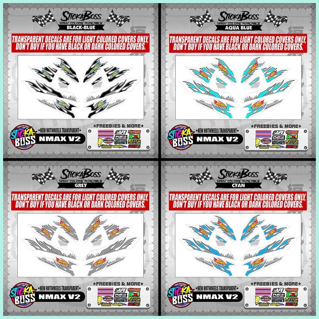 NMAX V2 DECALS ( NEW HOTWHEELS TRANSPARENT )【WITH FREEBIES】 | Shopee ...