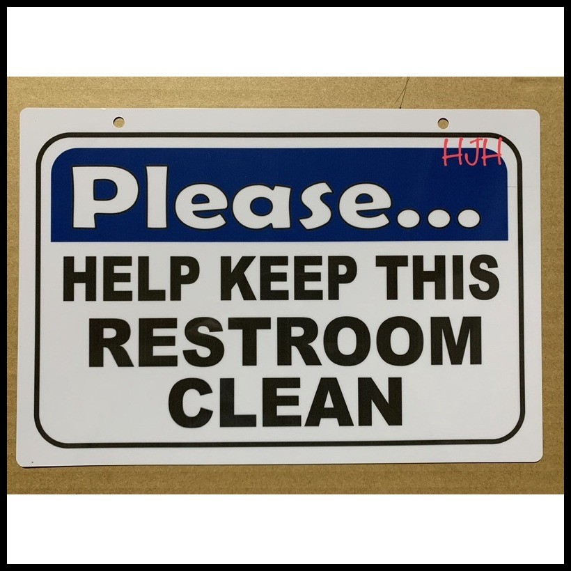 PLEASE HELP KEEP THIS RESTROOM CLEAN PVC WALL SIGNAGE 7.8x11 inches ...