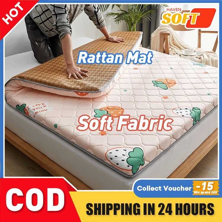 Foldable Banig Cooling Mattress Pad Native Ice Rattan Mat Sleeping In ...