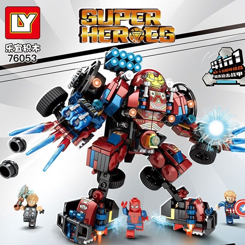 Marvel Series Superhero Avengers Iron Man Anti-Hulk Mecha Airplane ...