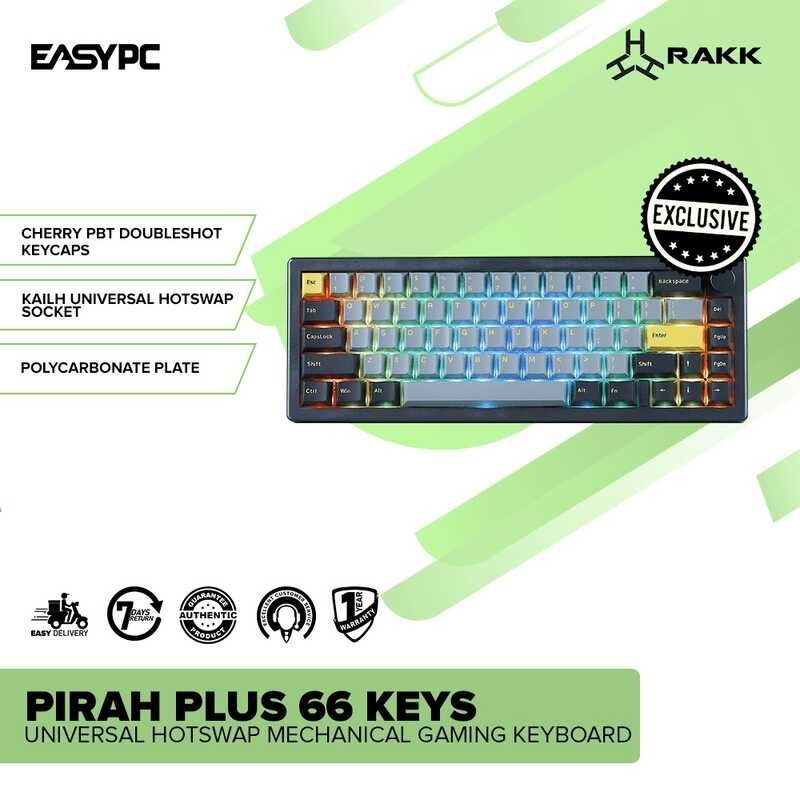 Easypc Rakk Pirah/Plus 66 Mechanical Keyboard RGB Black | Shopee ...
