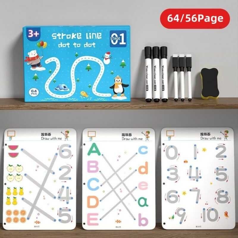 2-6 years Tracing Workbook for Children Learning Pen Control Training ...