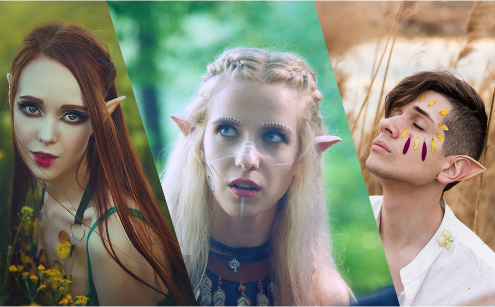 5Pairs Halloween Elf Ears Latex Elf Ears Halloween Decoration False Ear ...
