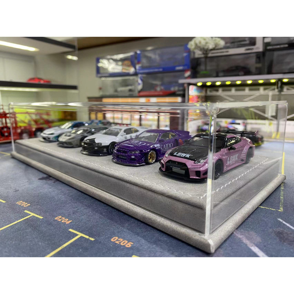 1: 64 high-end display box with lighting, dust cover, acrylic cover ...