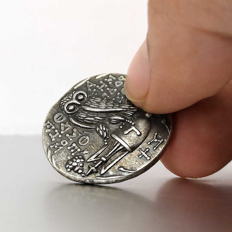 Greek segolike Ancient Owl Athena Sier Goddess of Wisdom Coin Art ...