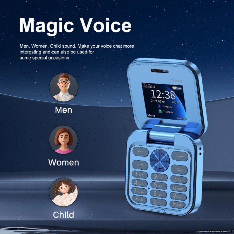 i17 Mini Dual SIM Card Fold Mobile Phone 2G Network Video Player ...