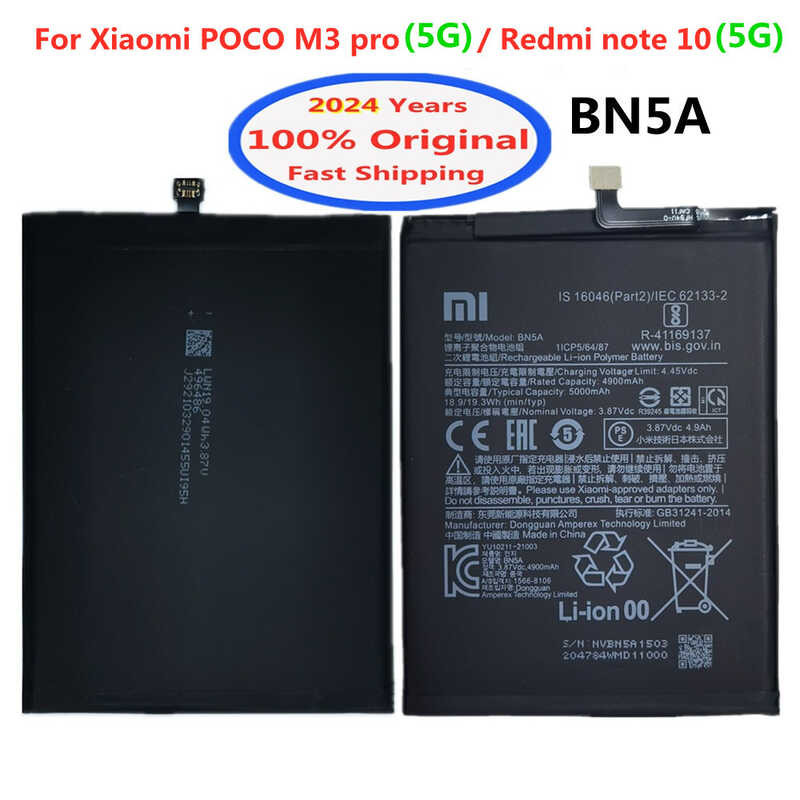 2024 Years 5000mAh BN5A 100% Original For Xiaomi POCO M3 Pro M3Pro ...