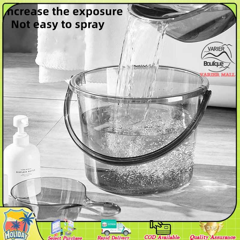 VARIER Transparent Timba Plastic Bucket Timba With Dipper And Basin Tabo Palanggana Set Ho ...