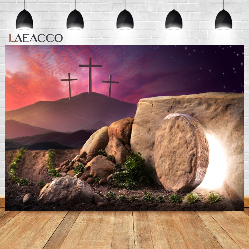 Jesus Christ Cross Backdrop Stone Arches Religious Activities Adult ...