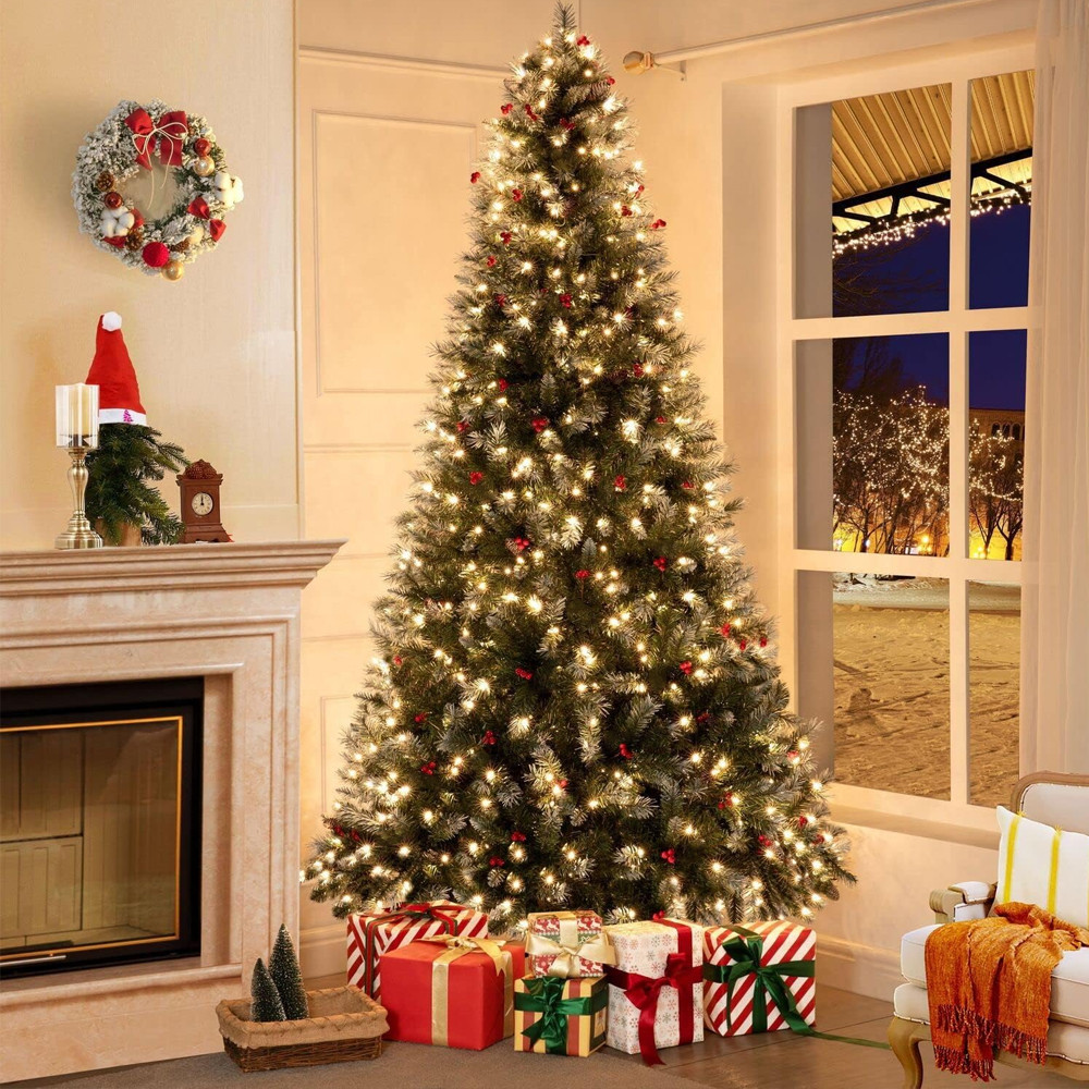 4/5/6/7FT Berry Christmas Tree with 1300 Tips for Fullness - Artificial ...