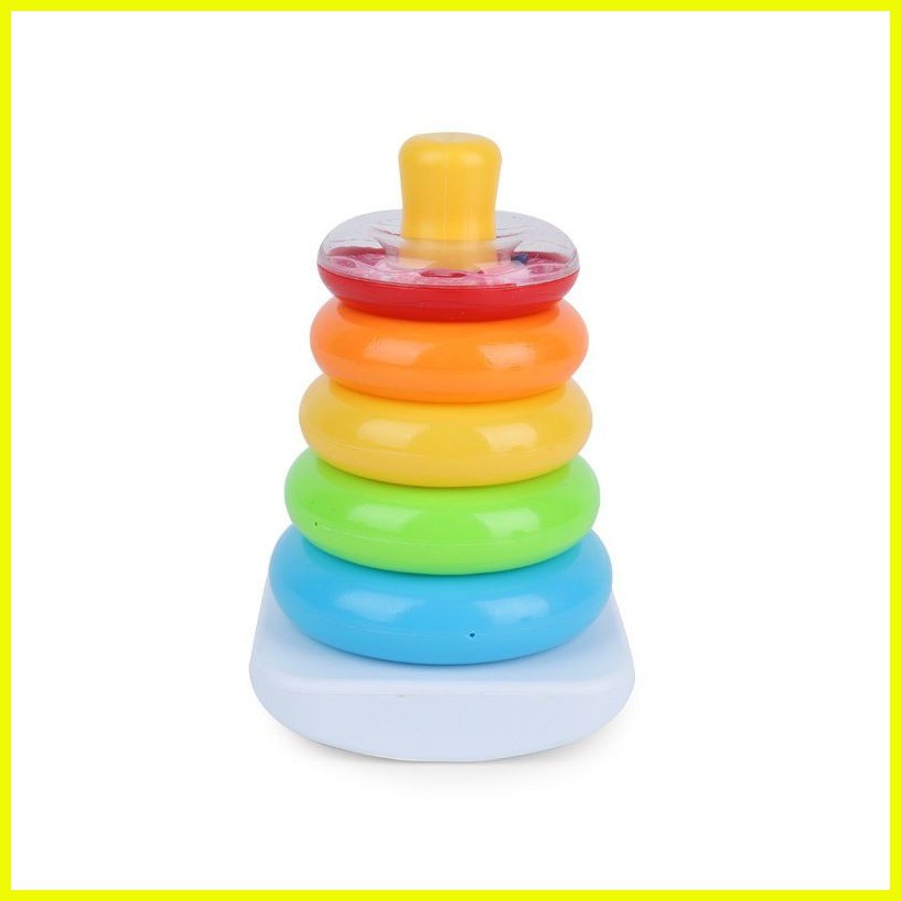 ♀ Infant Fun Educational Toys Seven-color Set Tower Rainbow Tower ...