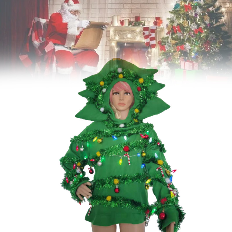 Tree Christmas Costume Cosplay Led Lights Pendant Stage Women Outfit ...