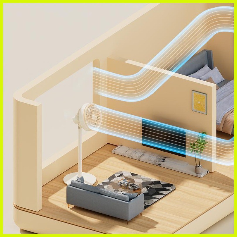 ♨ 9h timer 16 In Remote Control Floor Fan 5 Blade Strong Wind aesthetic ...
