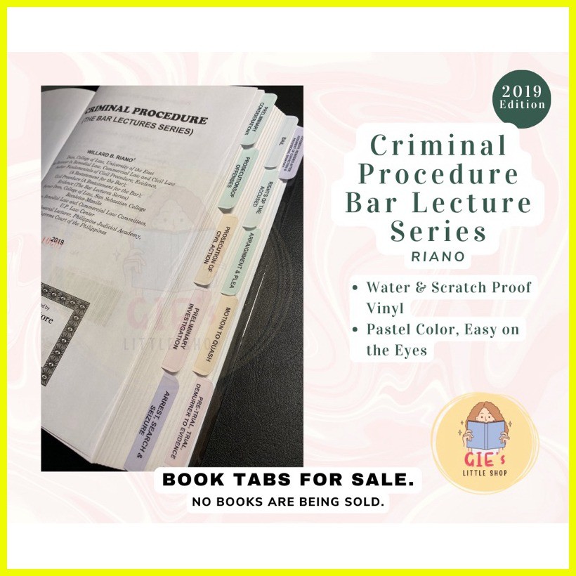Criminal Procedure Bar Lecture Series by Riano 2019 Edition REX Books ...