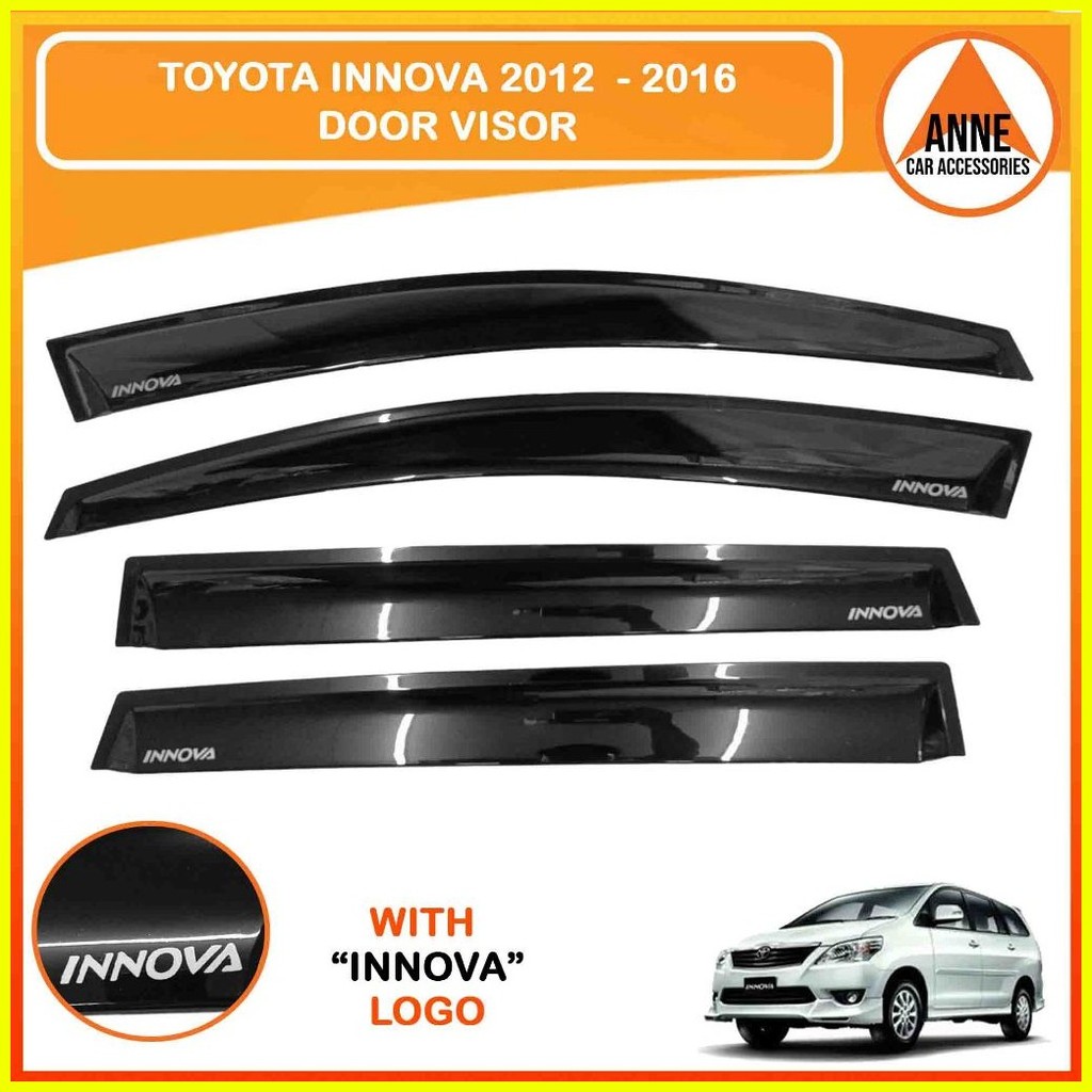 ∈ ∏ Door Visor for Toyota Innova V G J E 2012 - 2023 Model / Zenix 2023 ...