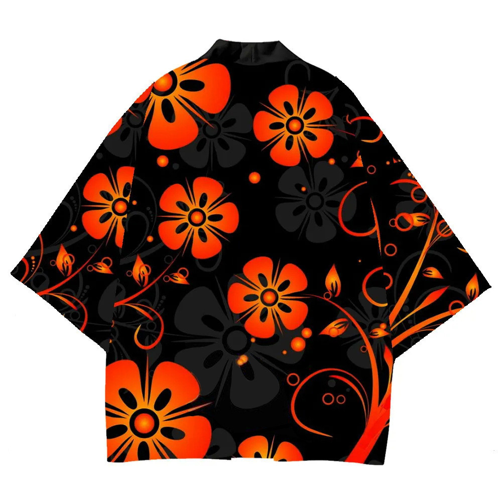 Summer Ukiyo-e Japanese Harajuku Kimono Cloak Ladies Haori Tao Robe 3D ...