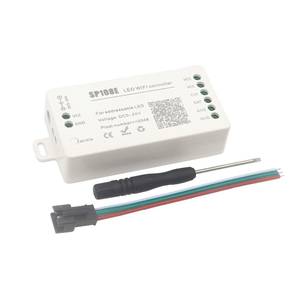 DC 5V 12V 24V SP108E LED WIFI Controller SPI pixel controller phone APP ...
