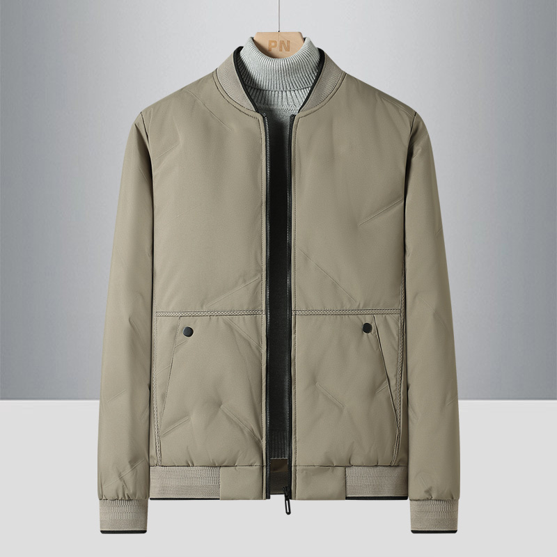 Uniqlo Men's Down Jacket Stand-up Collar Baseball Jacket, Warm and ...