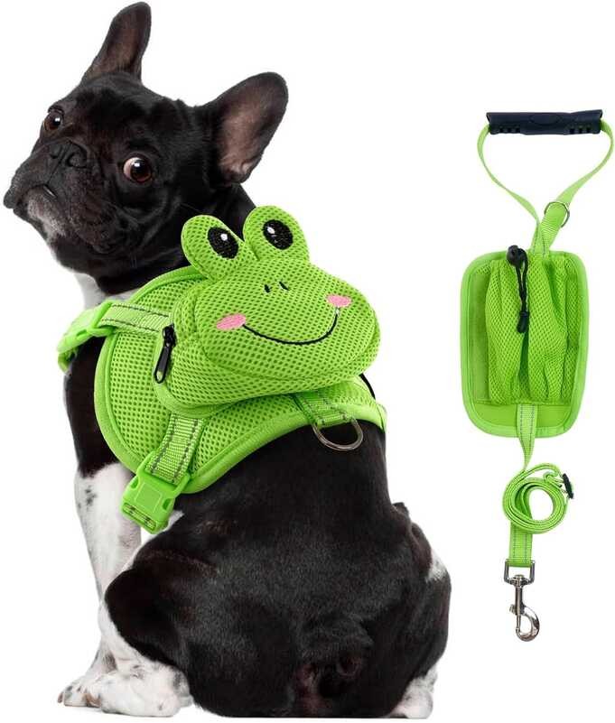 OUOBOB Harness, Cute Leash, Harness Backpack, No Pull Saddle Puppy Vest ...