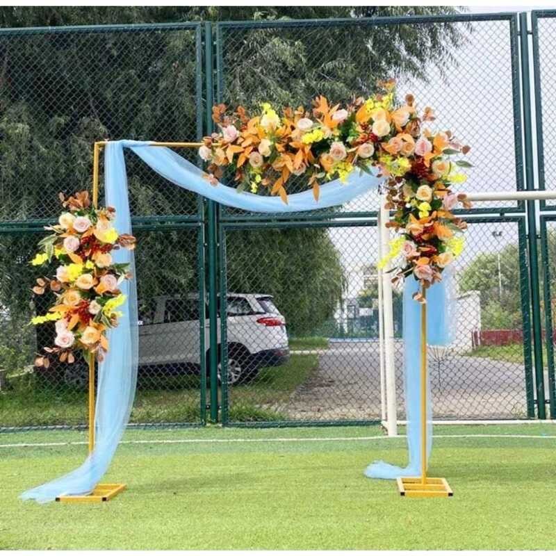 Square Wedding Iron Arch Backdrop Stand For Decoration Props Gold Iron ...