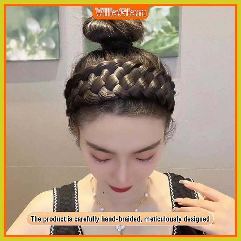 ♂ VG New Wide-brimmed Wig Braid Headband Thickened Wide Braid Twist ...