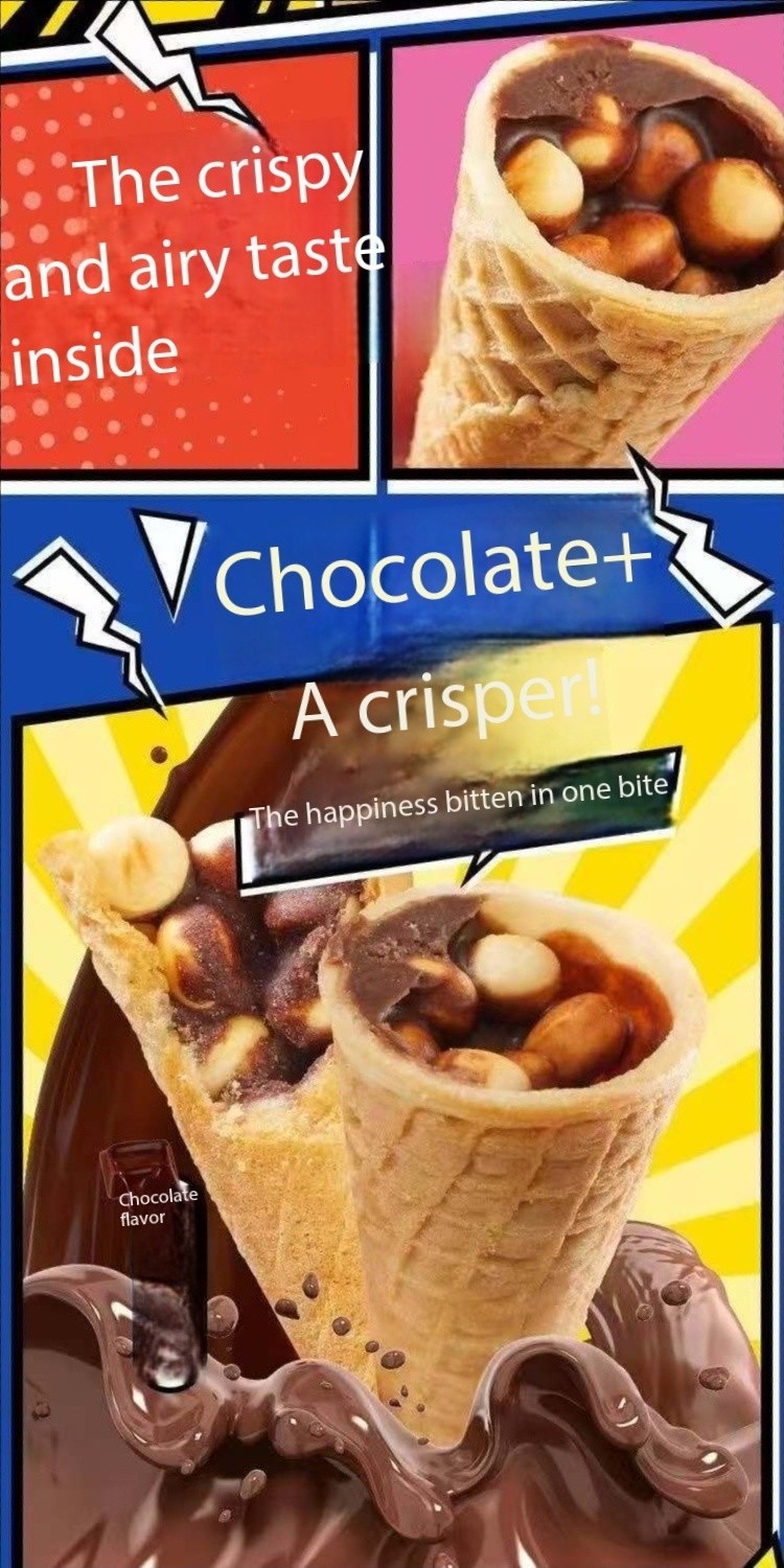 Sadoline~Ice Cream Chocolate Cone Crispy Cone Biscuits Children's ...