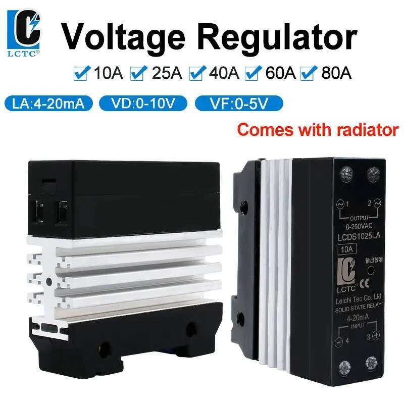 0-10V LCTC 4-20Ma 0-5V SSR Solid State Relay Voltage Regulator Single Phase Slim Relay With ...