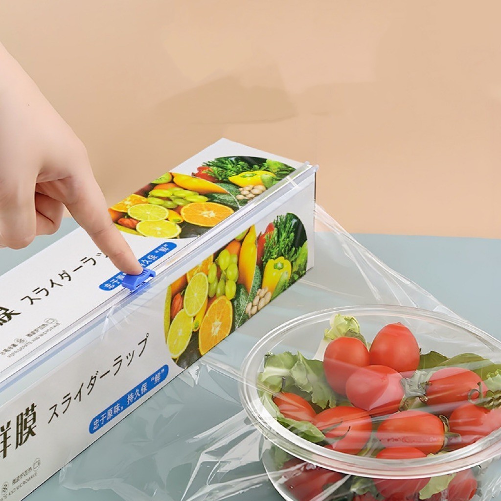 Adjustable Cling Wrap For Food With Cutter Disposable Cling Film ...