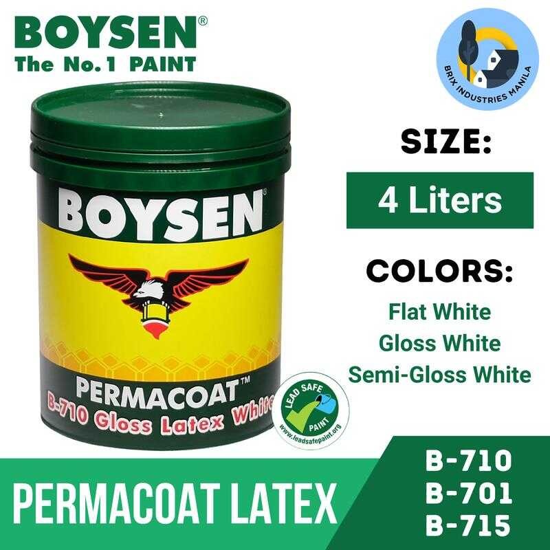 Boysen Permacoat Flat, Semi-Gloss And Gloss Latex White 4 Liters ...