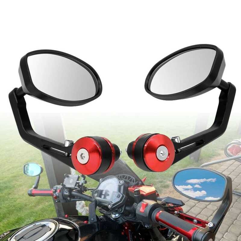 Side 7/8" Motorcycl Mirror Handle Bar End CNC Aluminum Rearview Mirror ...