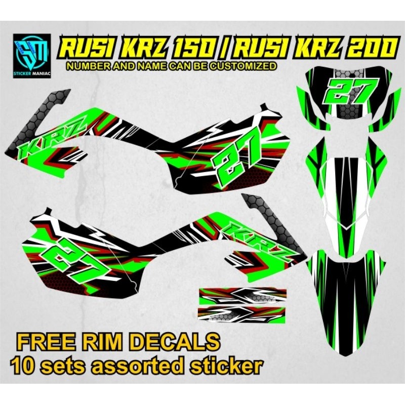 Rusi KRZ 200, KRZ 150 full body decals Laminated | Shopee Philippines