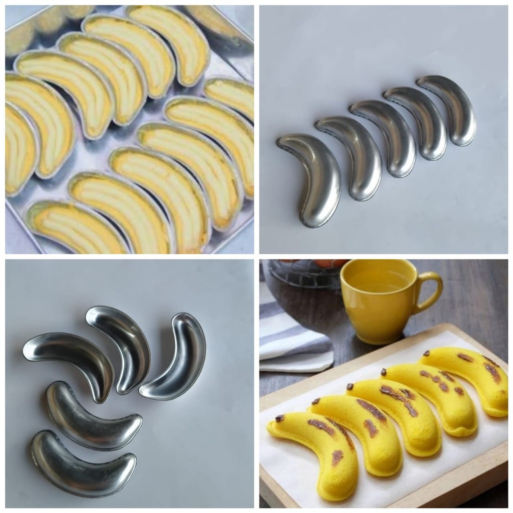 Banana Shaped Cake Mold / Crispy Banana / Banana Mold (10pcs) | Shopee ...