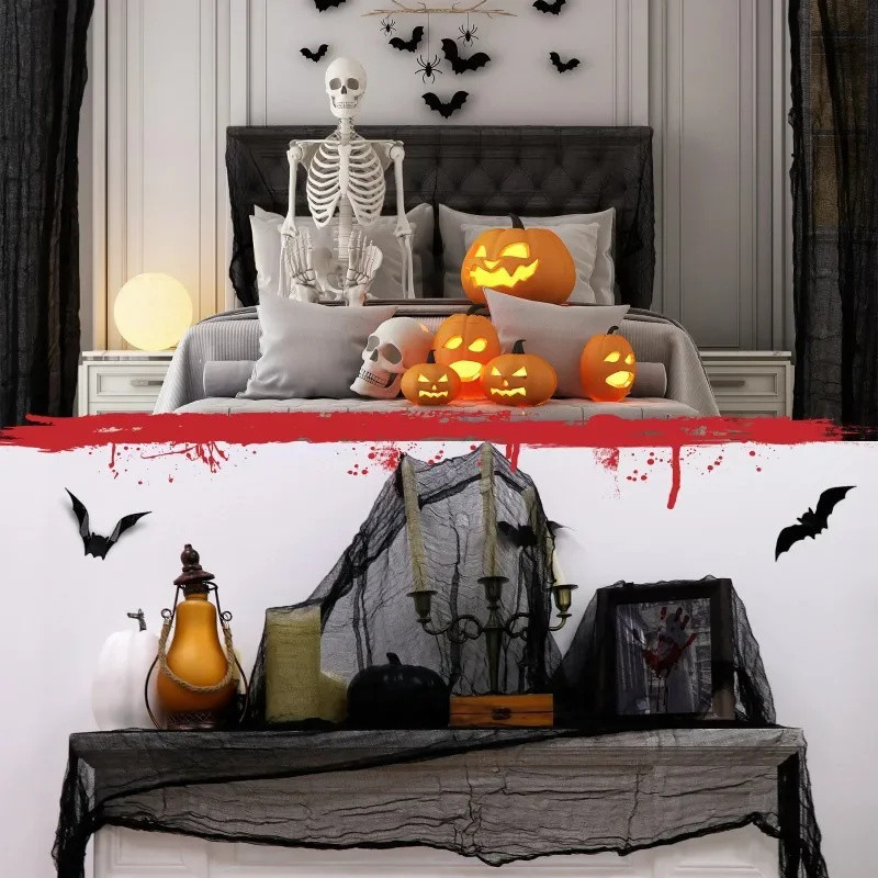Extra-Long Black Halloween Gauze - Horror Household Hanging Trees ...