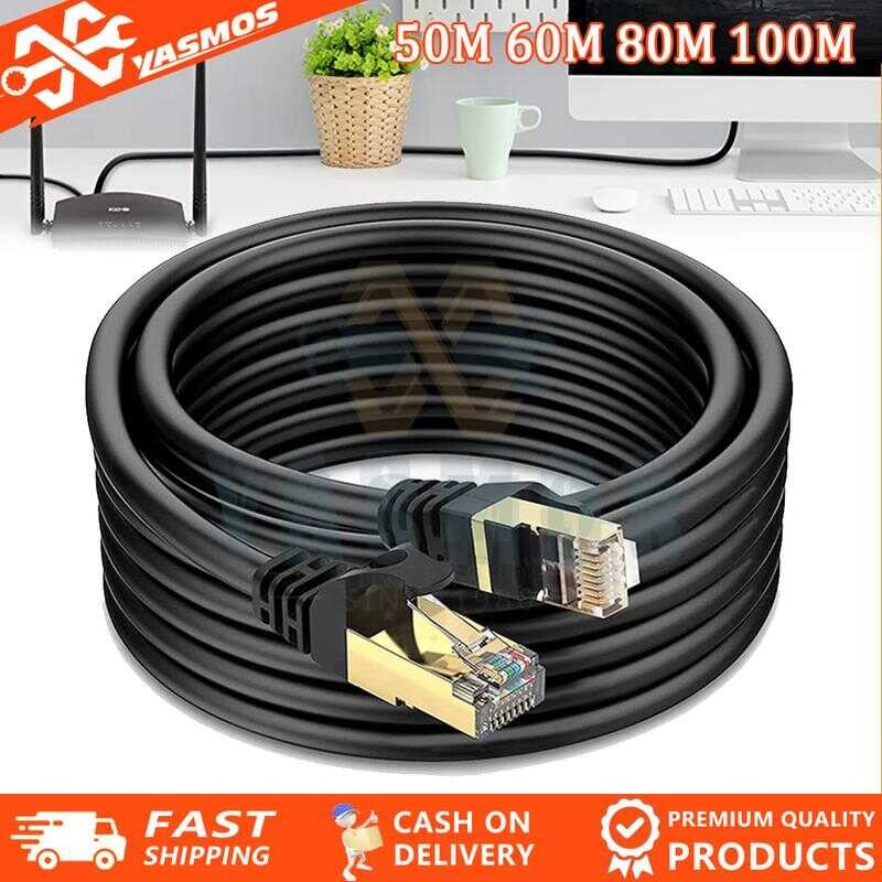 Yasmos 50M 60M 80M 100M Cat6 Ethernet Cable High Speed Network Cable ...