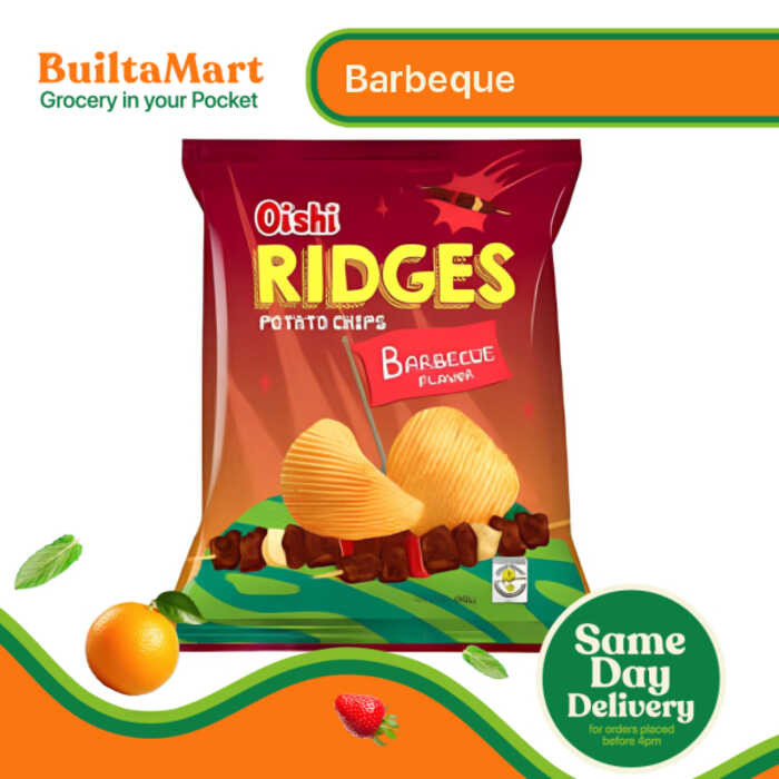 Oishi Ridges Barbeque Potato Chips (60G) CWY | Shopee Philippines