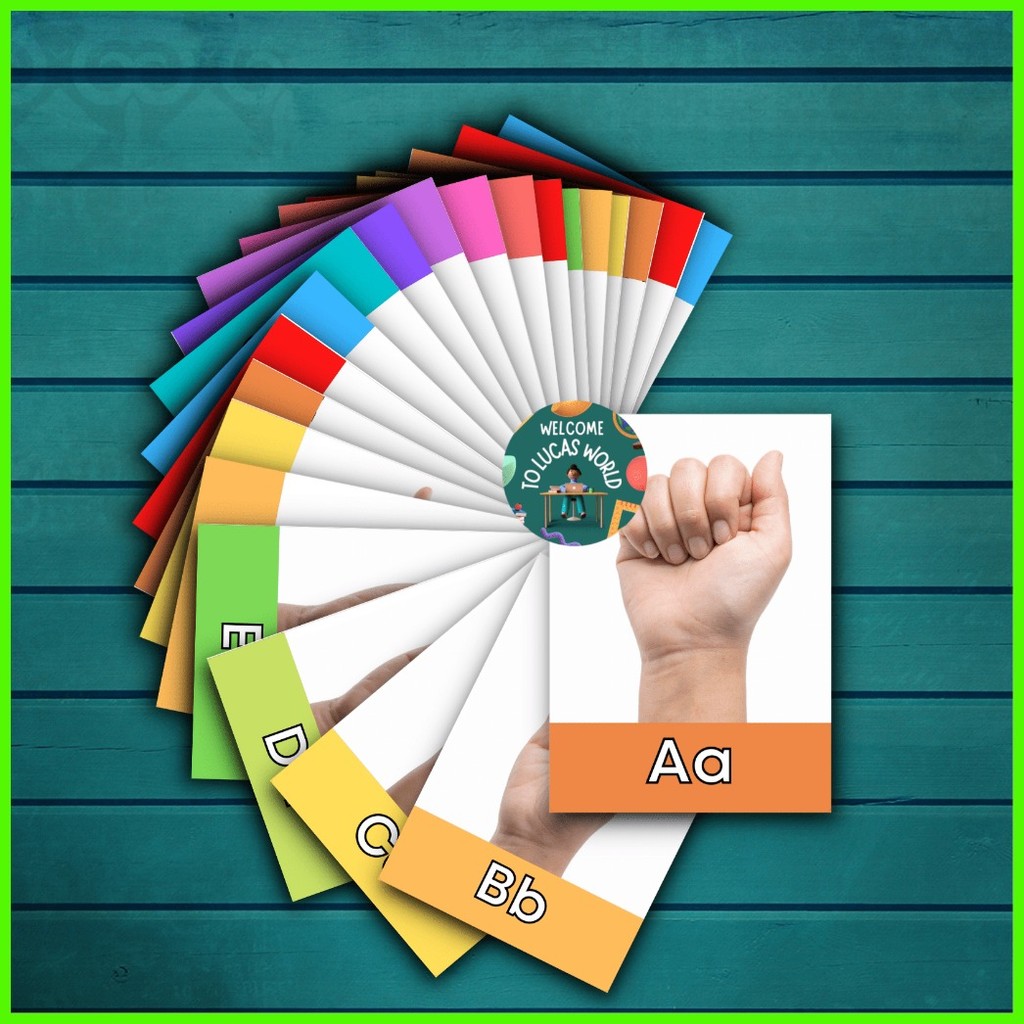 LAMINATED (ASL) AMERICAN SIGN LANGUAGE ALPHABET NUMBERS FLASHCARDS (ASL ...