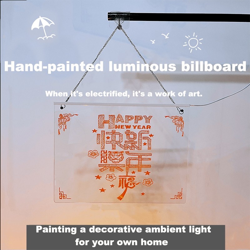 ♞Transparent drawing board DIY lighting board luminous message board ...