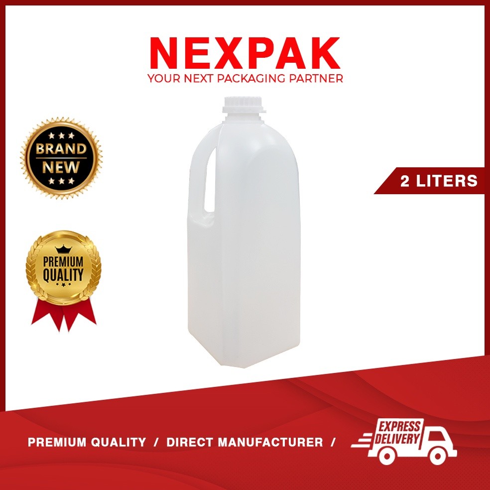 2L HDPE Gallon Square Empty Container Food Grade with Tamper Proof ...