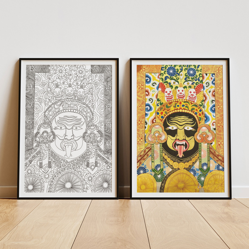 Zakiram Thangka Hand-painted DIY Coloring Gold-drawing Line Drawing ...