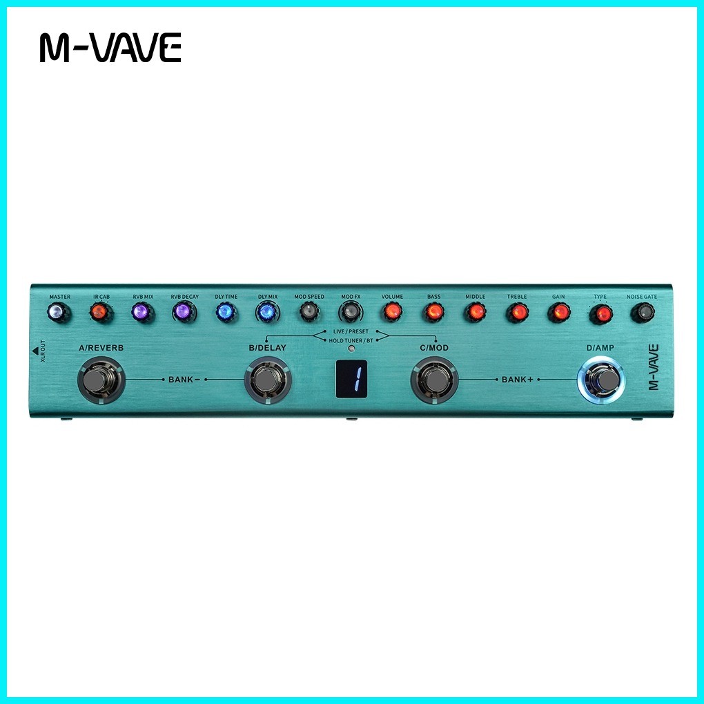 M-VAVE Tank-G V2 Guitar Multi-Effects Pedal Rechargeable 36 Presets 9 ...