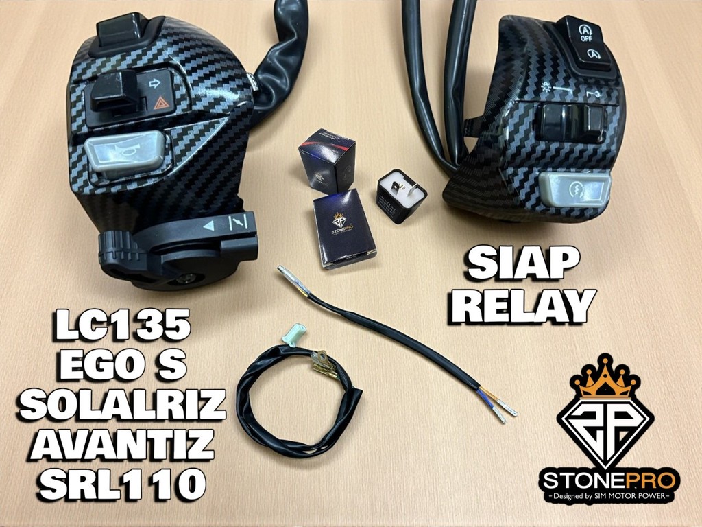 CARBON HANDLE SWITCH DOUBLE SIGNAL ON/OFF HI LOW SUIS LC135 V1-V7 EGOS ...