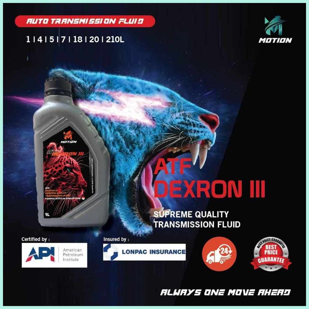 MOTION ATF DEXRON 3 DEXRON III DIII/D3 1L FULLY SYNTHETIC AUTOMATIC TRANSMISSION FLUID OIL ...