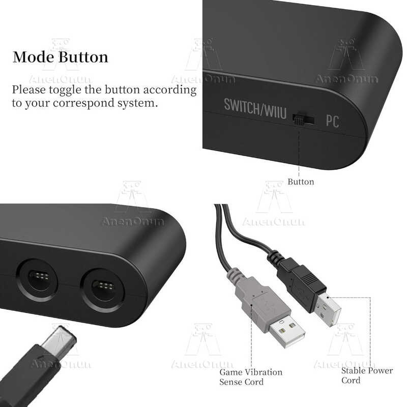 Controller ☀ Gamecube Adapter Compatible With Switch/Wii U/Pc 4 Ports ...